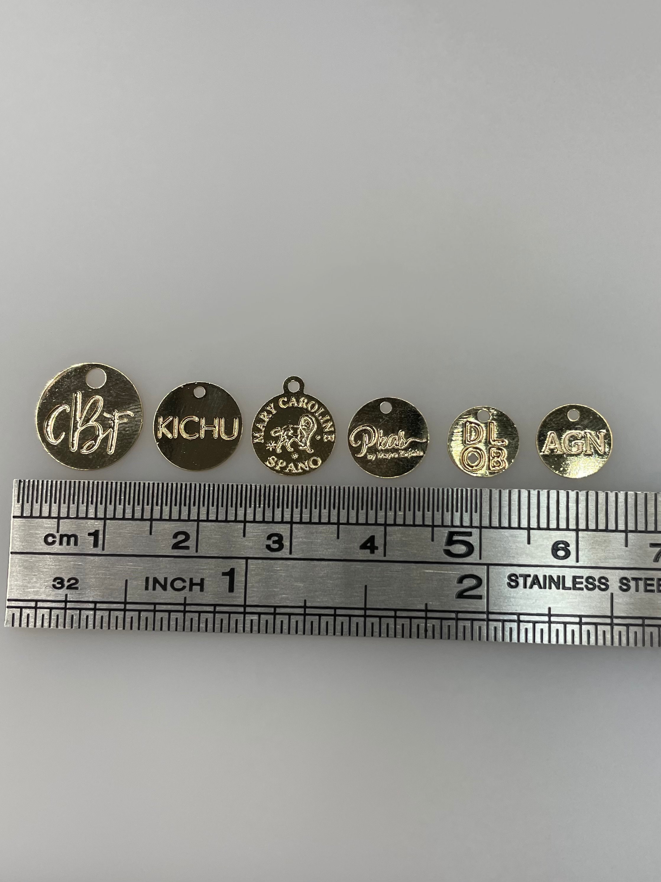 Custom Tag Engraved Jewelry Charms Gold Plated Brand Logo - Etsy
