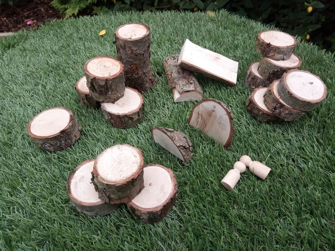 Natural Construction Set 25piece. Wooden Logs. Early Years - Etsy UK