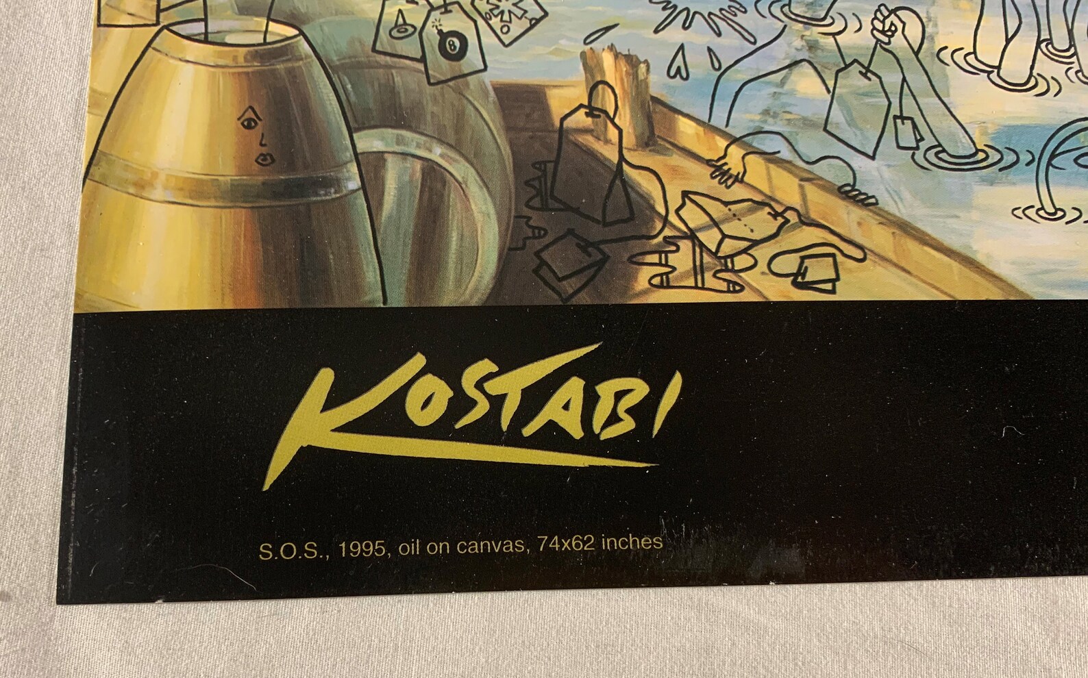 MARK KOSTABI (american, Contemporary) Hand Signed Poster “S.O.S” 1995 ...