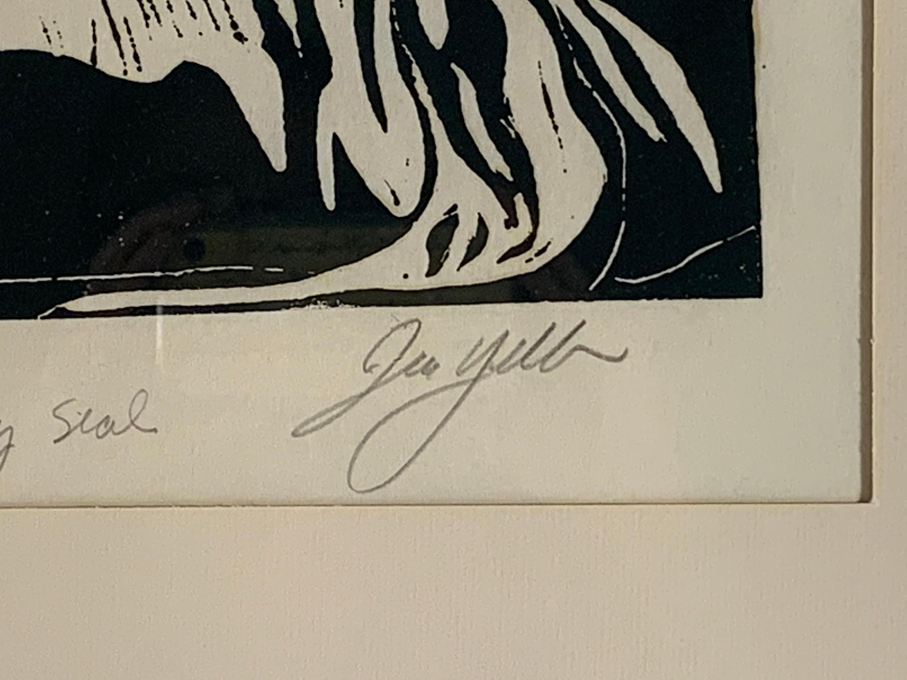 Original Woodblock Print lazy Seal Signed and Dated October 1970 ...