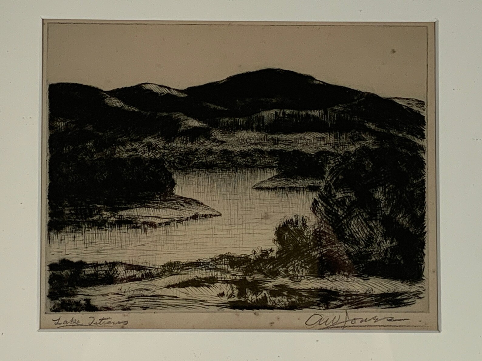 ALFRED W. JONES (new York, 20th Century) Original Signed Etching “lake ...