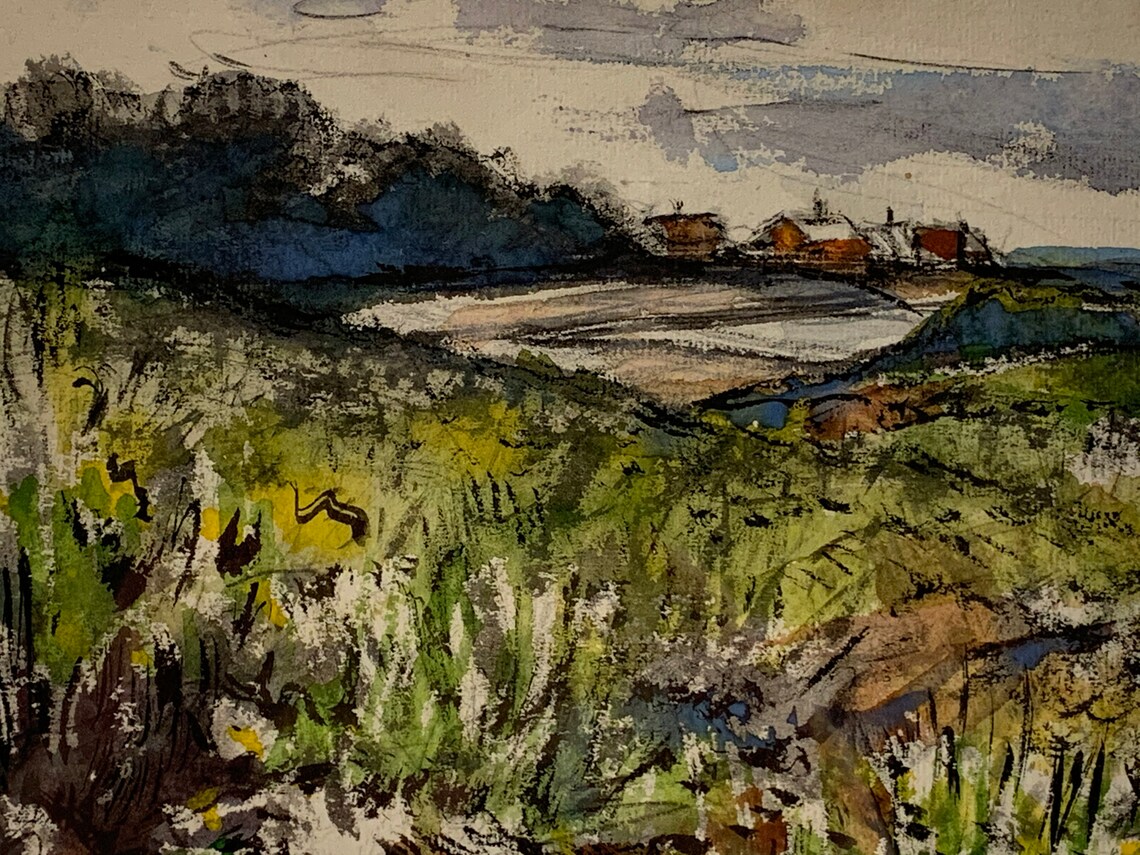 AARON BERKMAN american, 1900-1991 Original Watercolor Landscape - Etsy