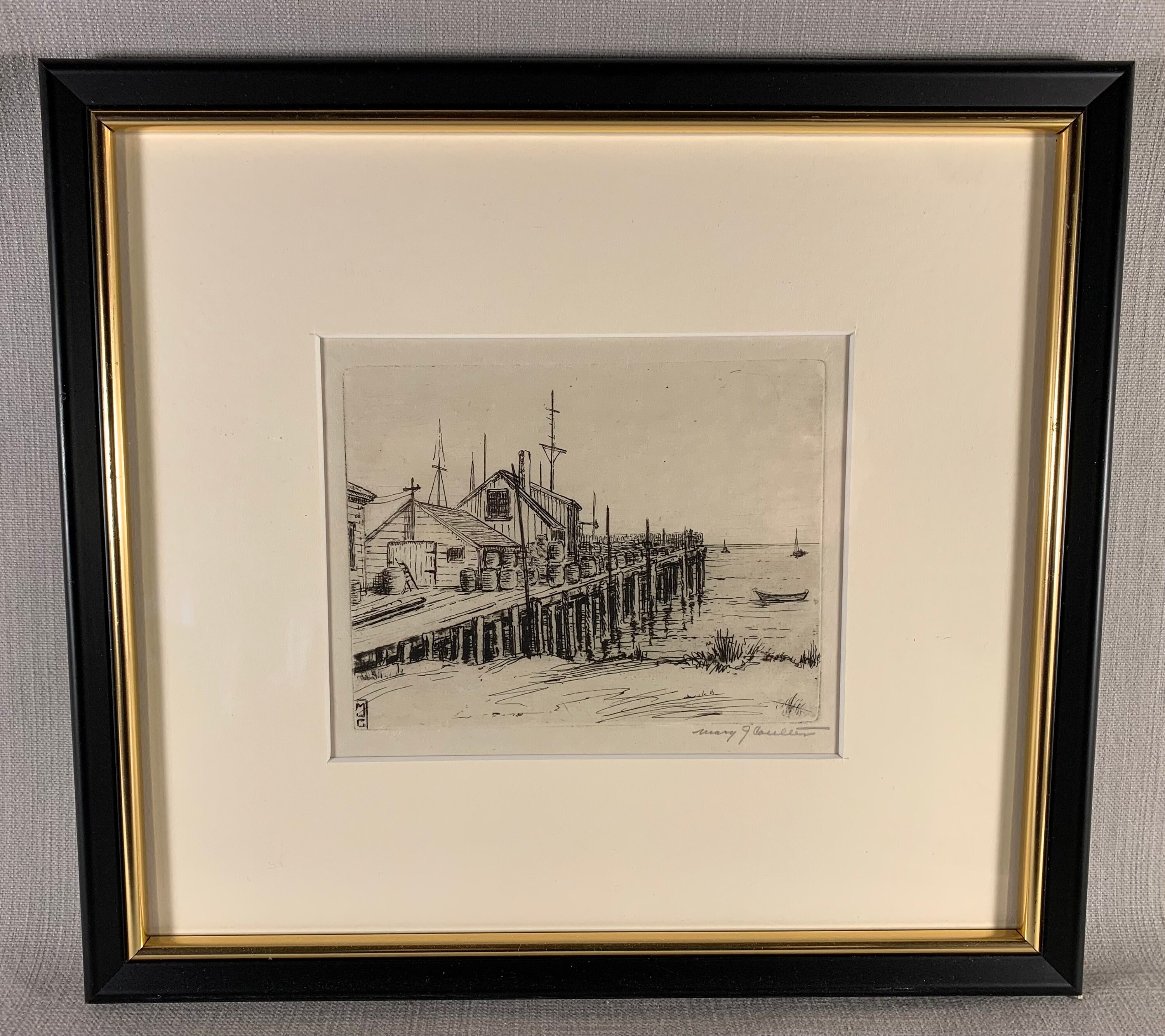 MARY COULTER american, 1880 1966 Original Signed Etching knowles Wharf ...