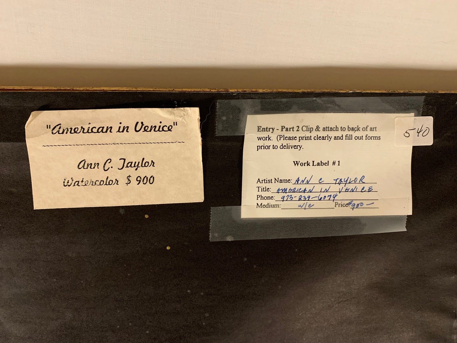 ANN C. TAYLOR (american, Contemporary) Watercolor “american in Venice ...