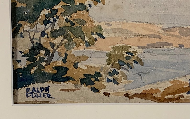 RALPH FULLER american, 1890 1963 Original Signed Watercolor rocky Cove ...