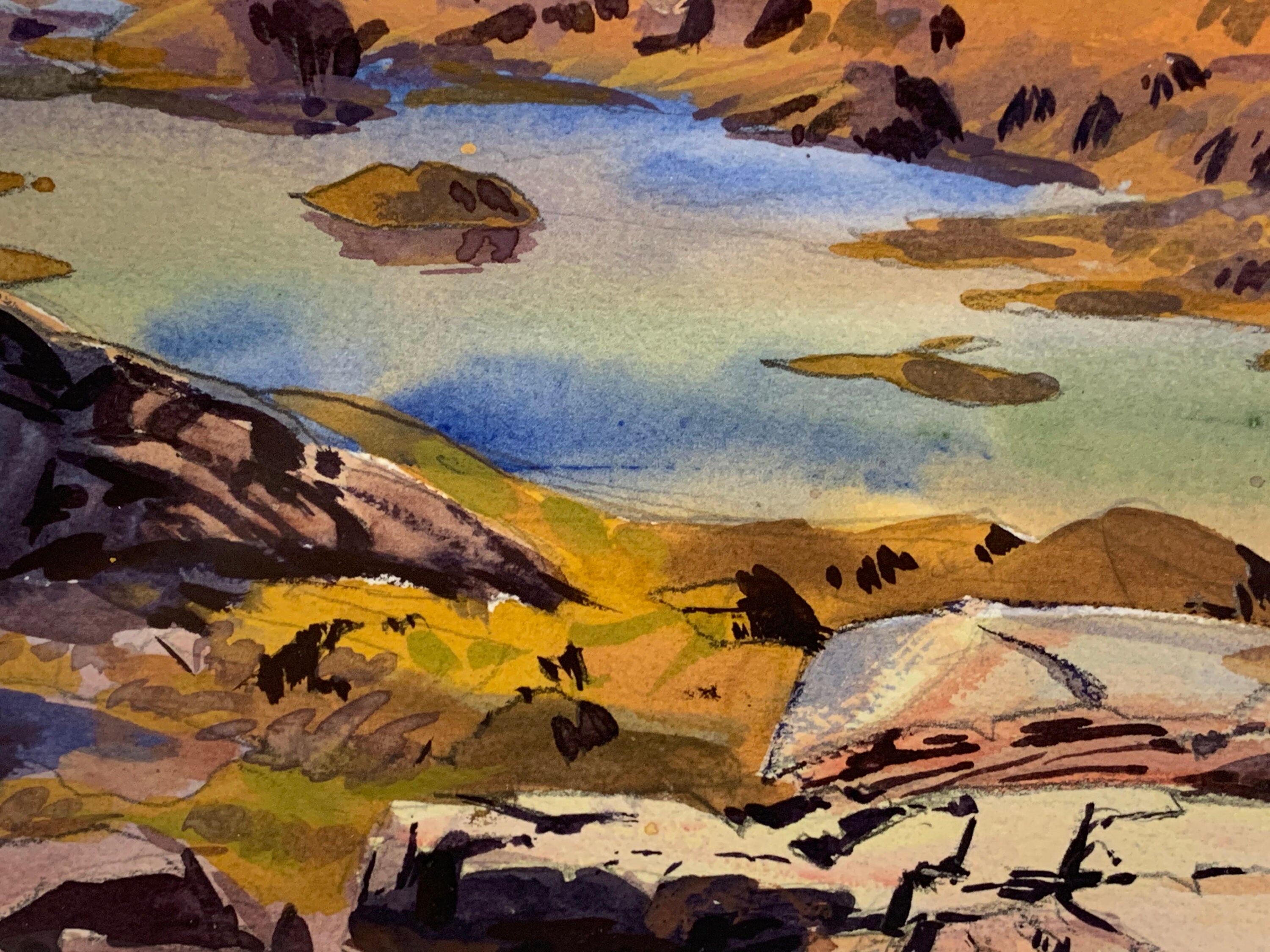 LEE BOYNTON Estadounidense, 1953-2016 Acuarela original Downeast Maine ...