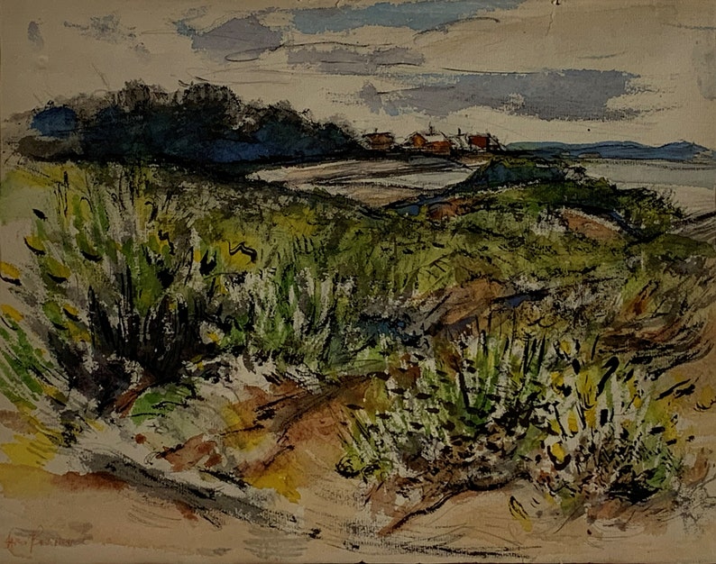 AARON BERKMAN (american, 1900-1991) Original Watercolor Landscape - Etsy