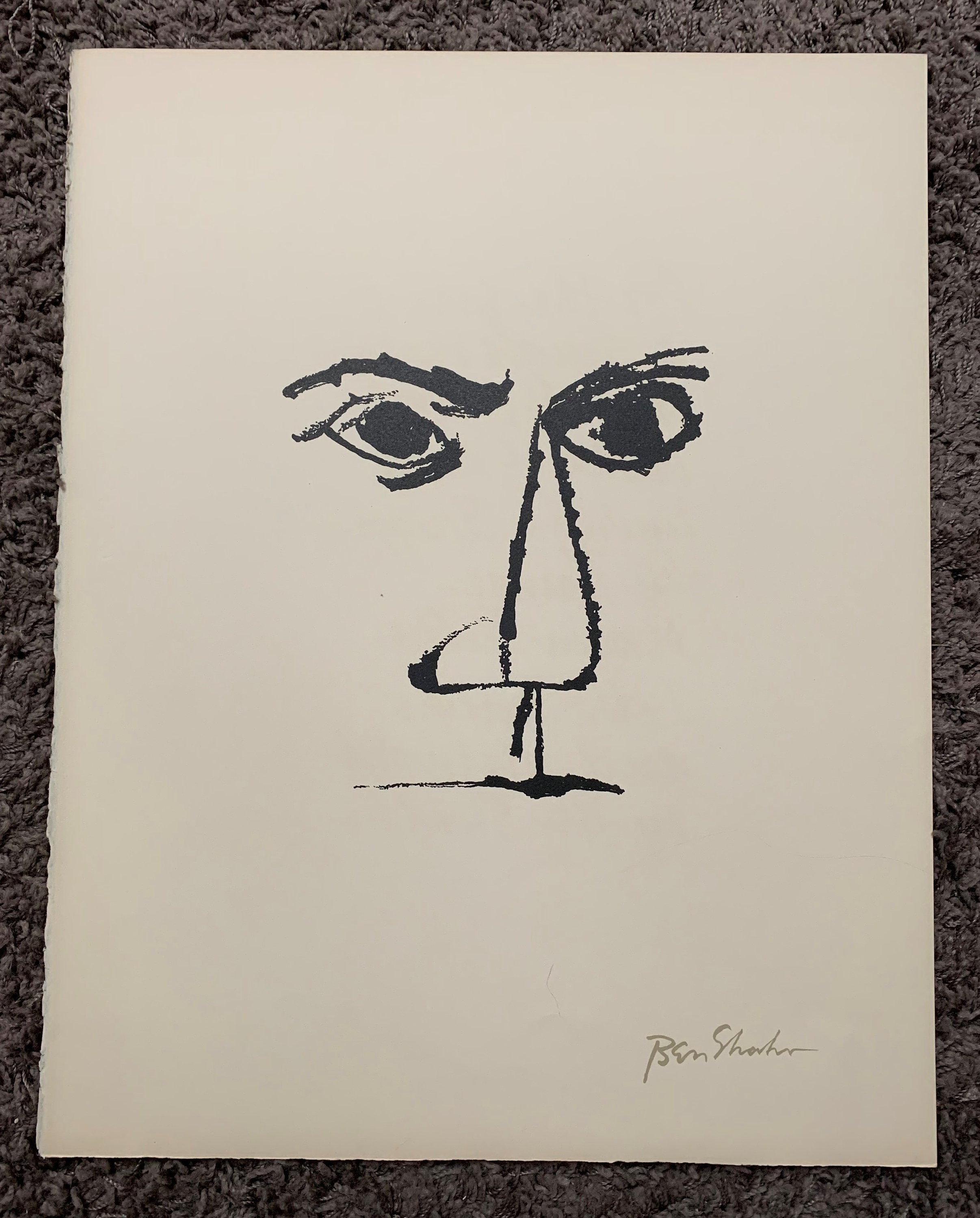 BEN SHAHN (1898-1969) Frontispiece (portrait) Original Lithograph - the ...