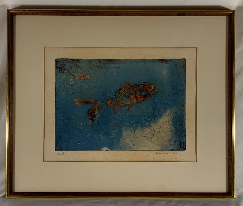 KAIKO MOTI (1921-1989) Original Signed Colored Etching “fish” - Etsy