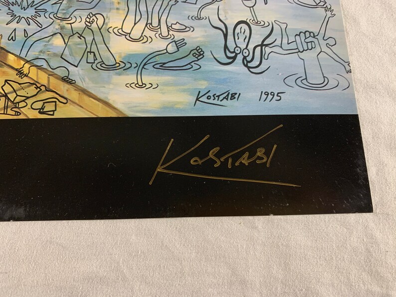 MARK KOSTABI (american, Contemporary) Hand Signed Poster “S.O.S” 1995 ...