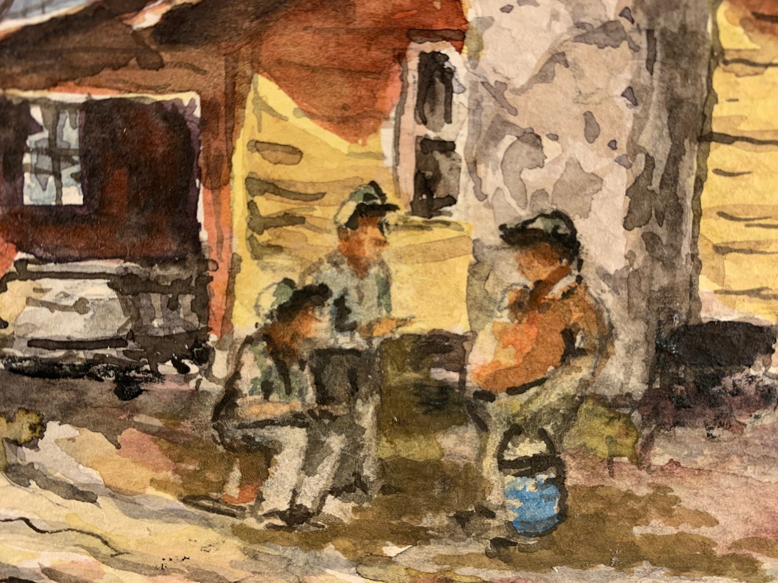 L. DEVOE Signed Watercolor “tall Tales” Fisherman by the Harborl. - Etsy