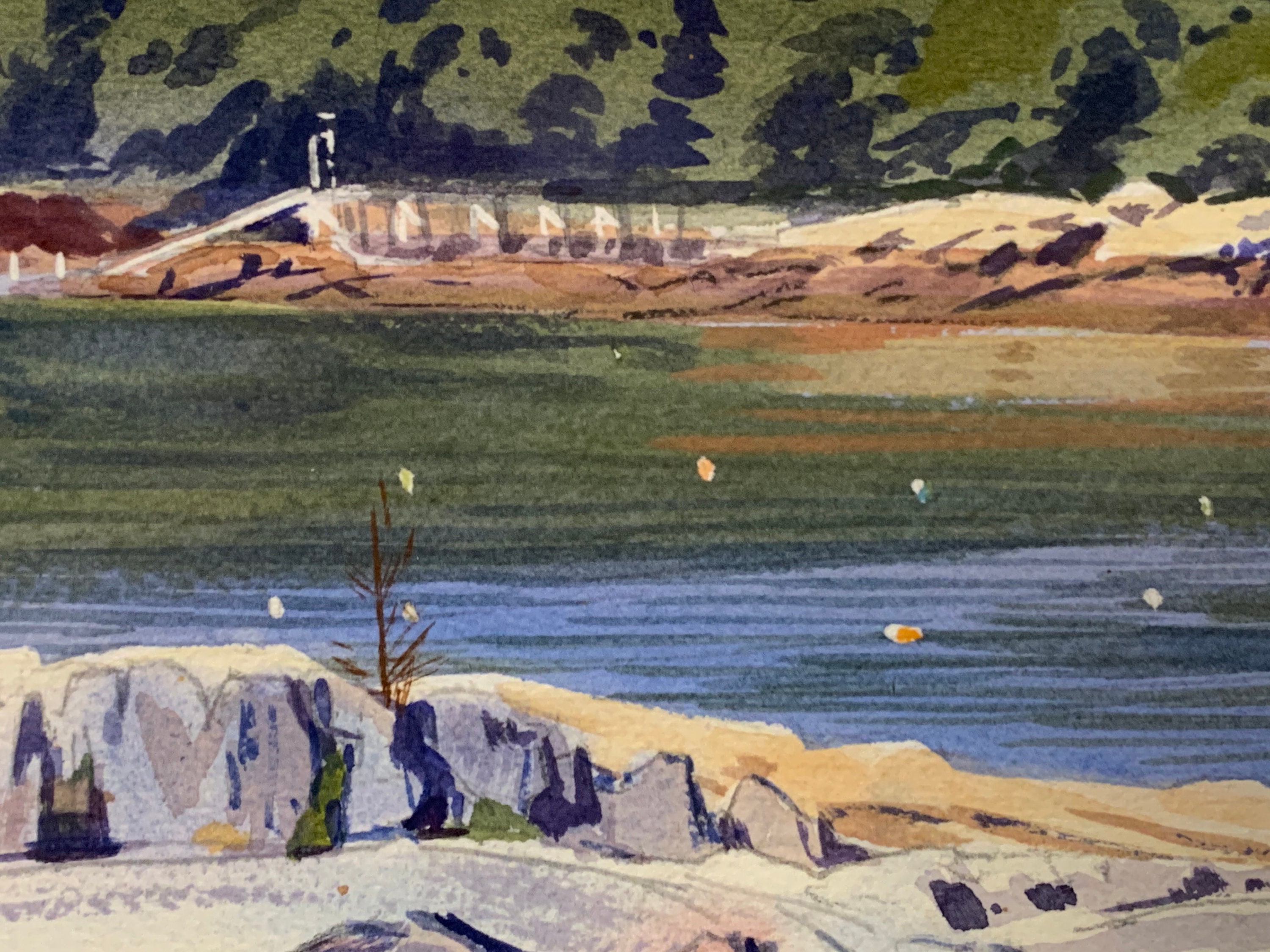 LEE BOYNTON Estadounidense, 1953-2016 Acuarela original Downeast Maine ...