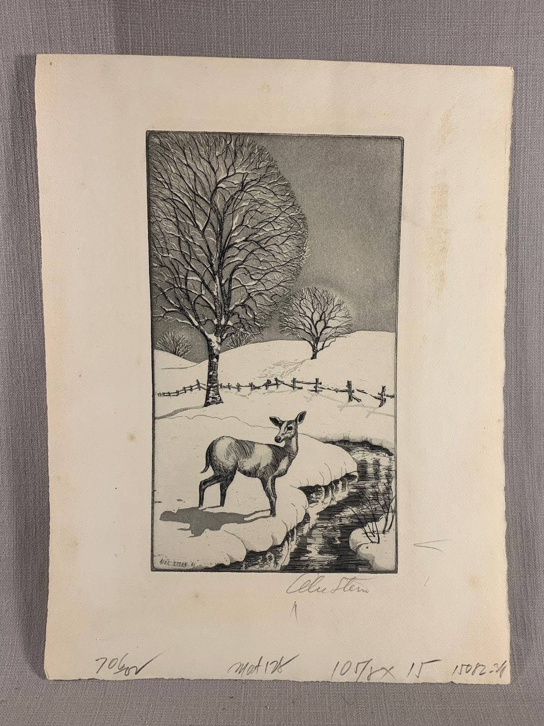 ALEXANDER (ALEC) STERN (american, 1904 - 1994) Original Signed Etching ...