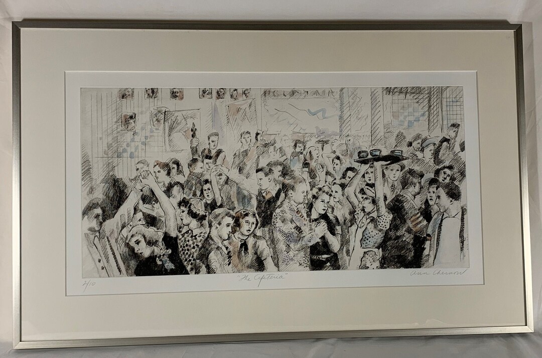 ANN CHERNOW (b. 1936) Hand Colored Etching “the Cafeteria” - Etsy
