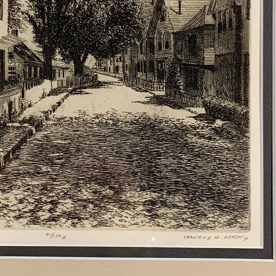 LEONARD H. MERSKY american, 1917 1994 Original Etching street in ...