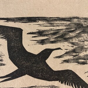 VINTAGE WOODBLOCK PRINT Seagull by the Bluffs - Etsy