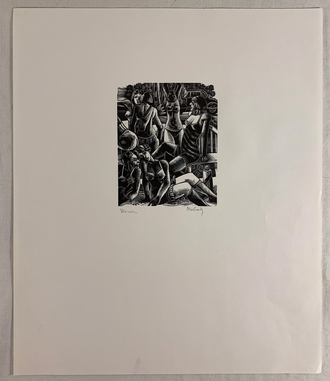 MICHAEL MCCURDY (american, 1942 - 2016) Original Wood Engraving Titled ...