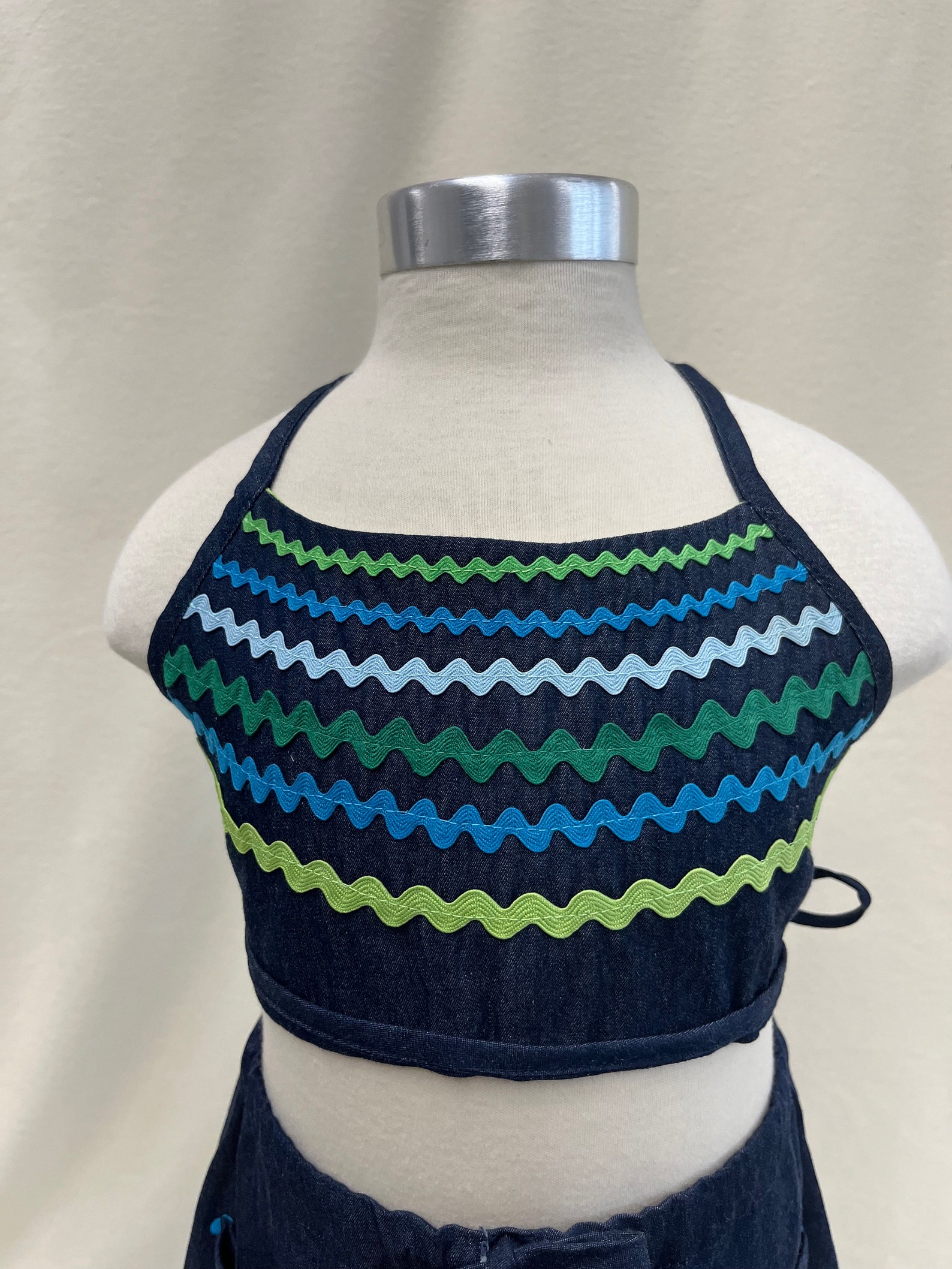 Upcycled Soft Denim Halter Top and Skirt, Size 5 Girls - Etsy