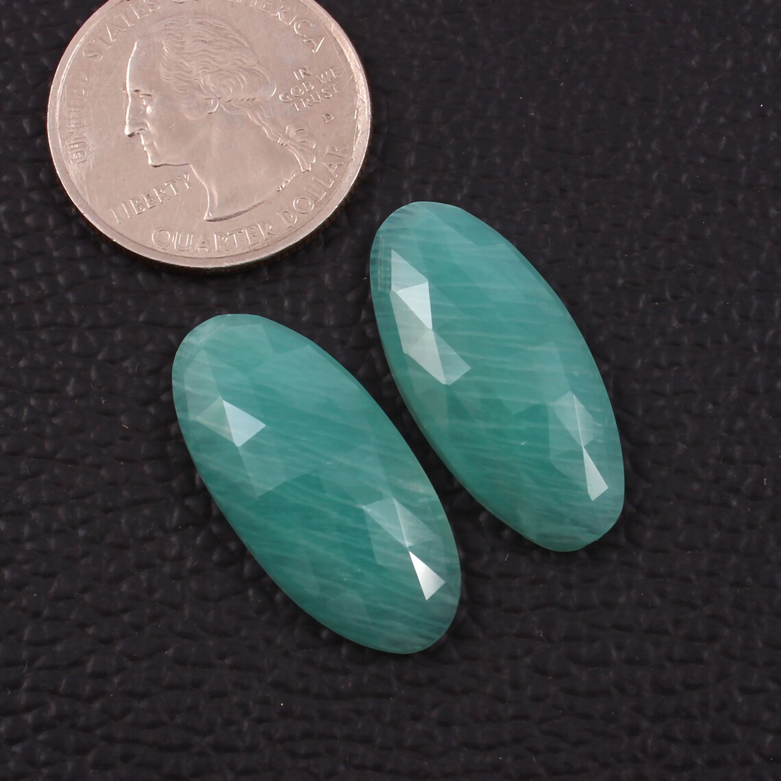 AAA Natural Amazonite Rose Cut Slice Pair Flat Back Faceted - Etsy
