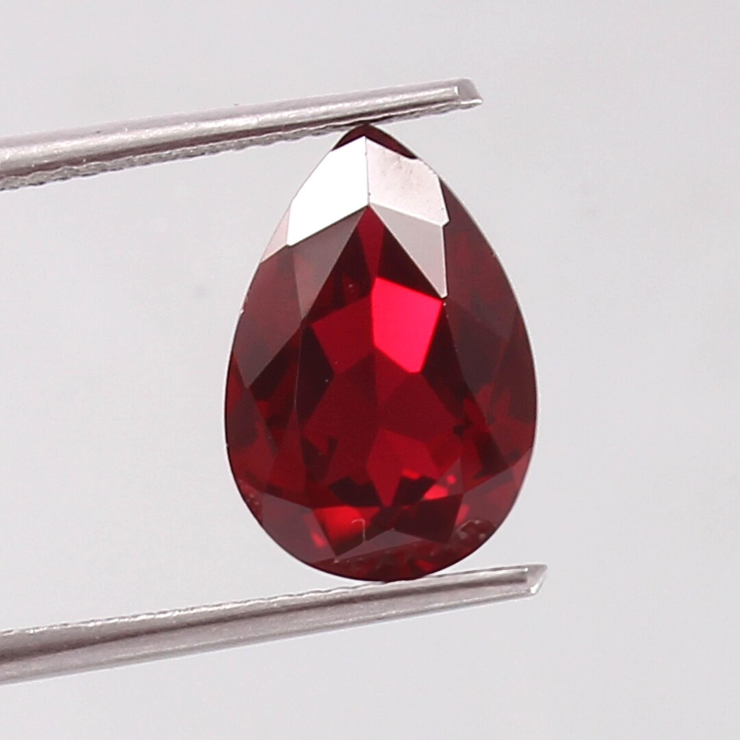 AAA Flawless Dark Red Ruby 12x8mm Pear Cut Gemstone | July Birthstone ...