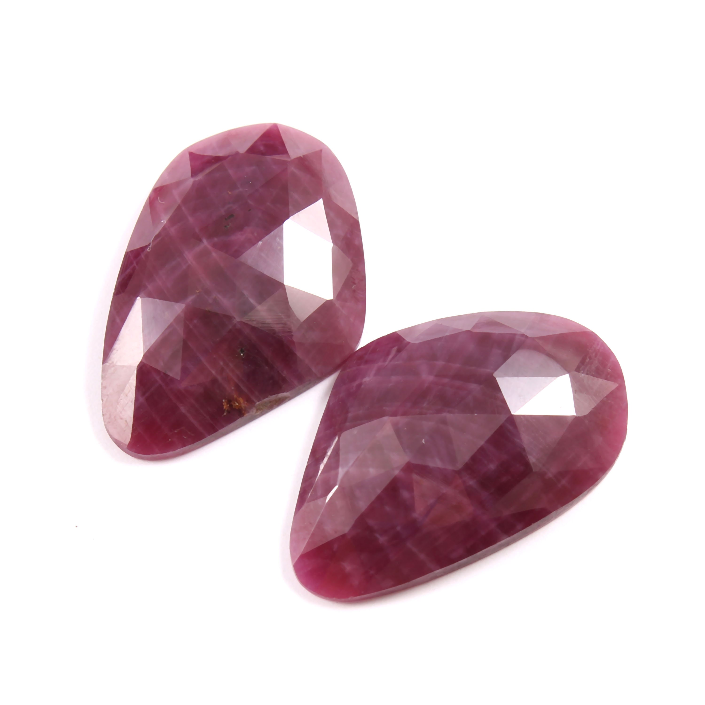 AAA Natural Loose Ruby Rose Cut Slice Pair Flat Back Faceted - Etsy