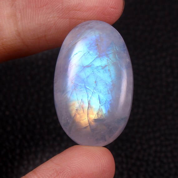 Top Clean Quality AAA Natural Loose Blue Flashy Fire Moonstone Rainbow ...