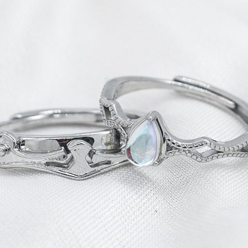 Entangled Love Couple Matching Silver Rings Sets Promise Ring - Etsy