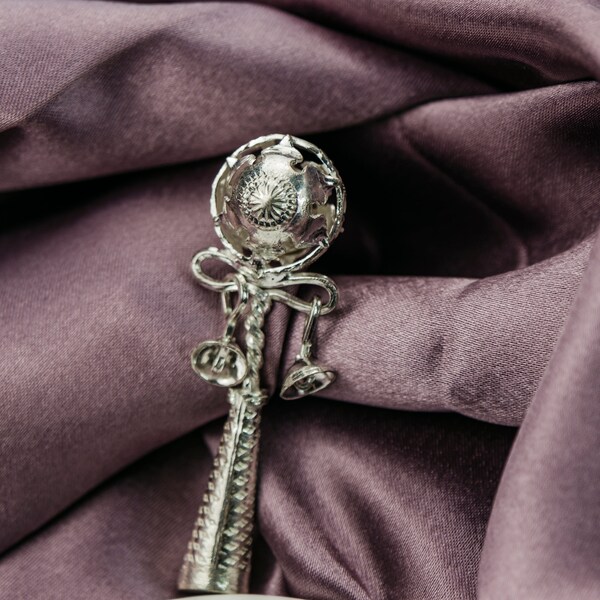 Silver Baby Rattle - Etsy