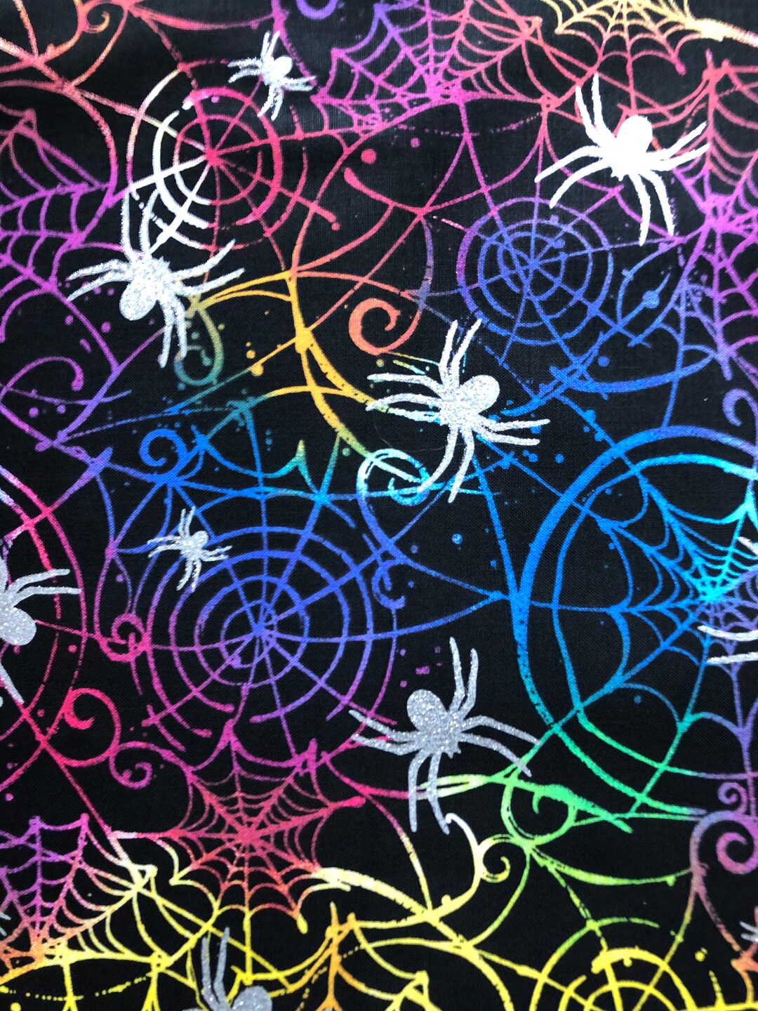 Sparkle Spider Web Fabric Fabric Traditions Halloween Woven Cotton ...