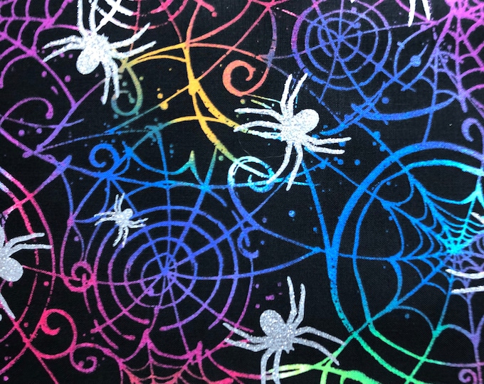 Sparkle Spider Web Fabric Fabric Traditions Halloween Woven Cotton ...