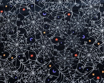 Sparkle Spider Web Fabric Fabric Traditions Halloween Woven Cotton ...