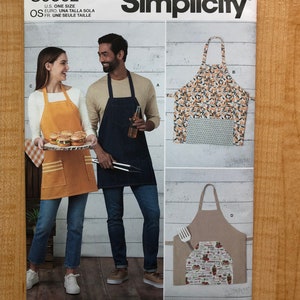 S9302 Simplicity Apron Pattern With Pockets, Women's Men's Apron ...