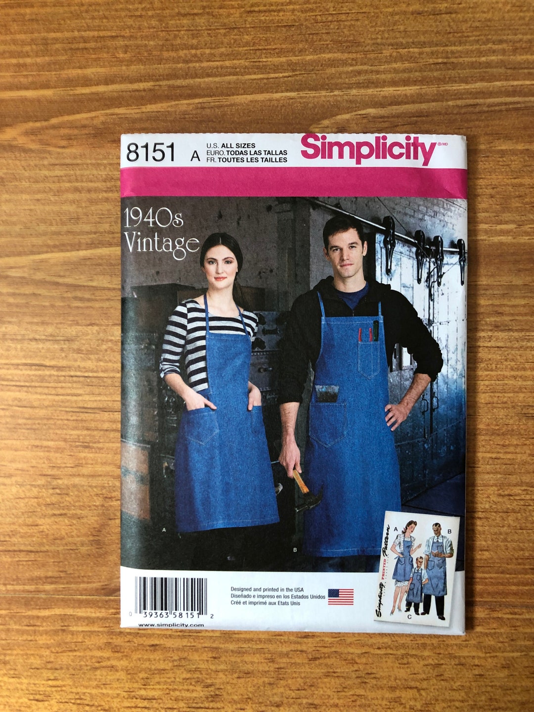 Men's Women's Boys and Girls Apron Patterns Simplicity 8151 - Etsy