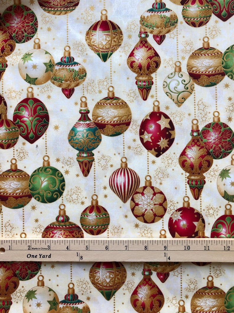 Holiday Flourish Christmas Tree Ornaments Lightweight Woven Cotton ...