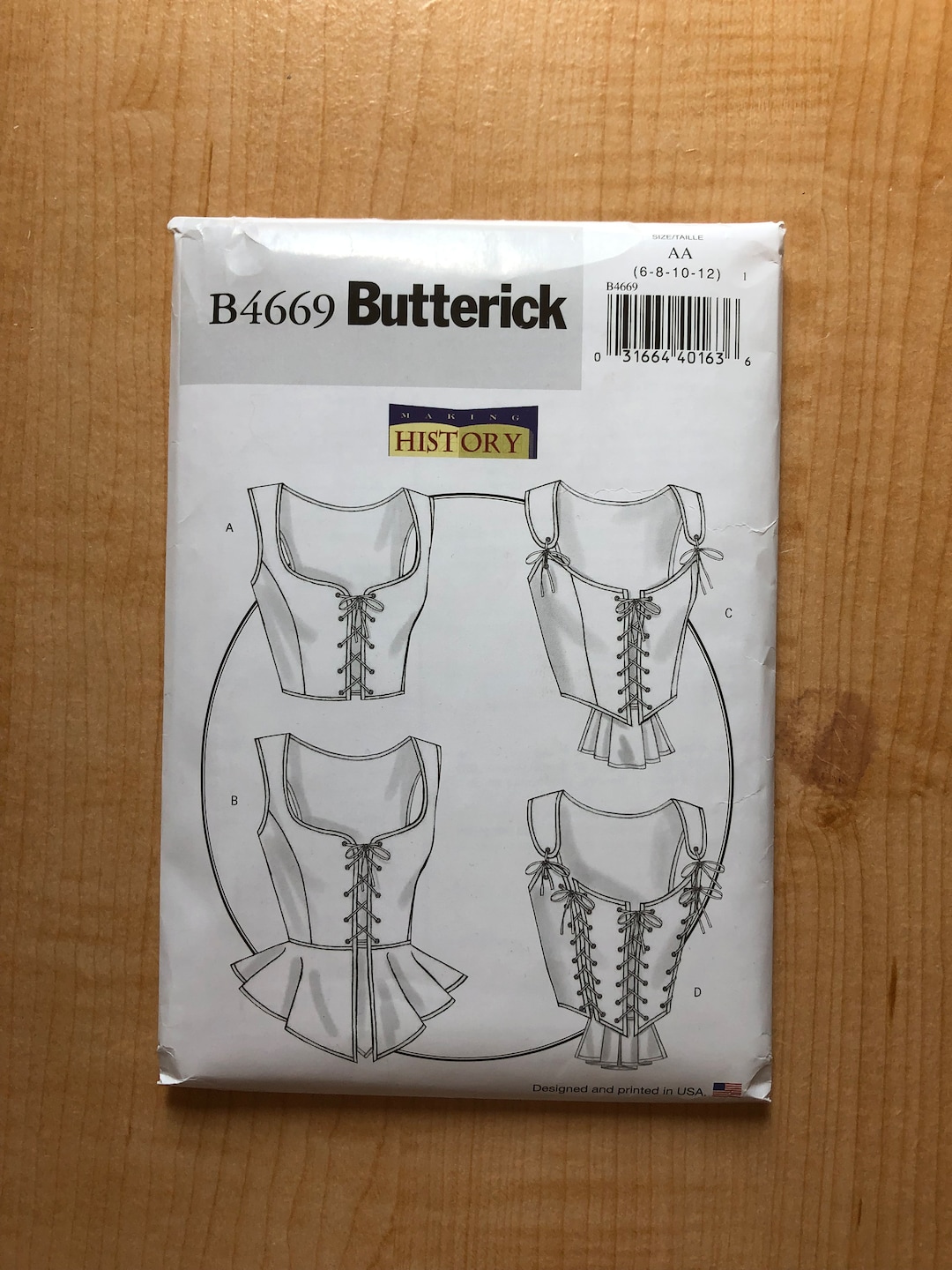 Corset Pattern B4669 Butterick Pattern Historic Corset Renaissance Vest ...