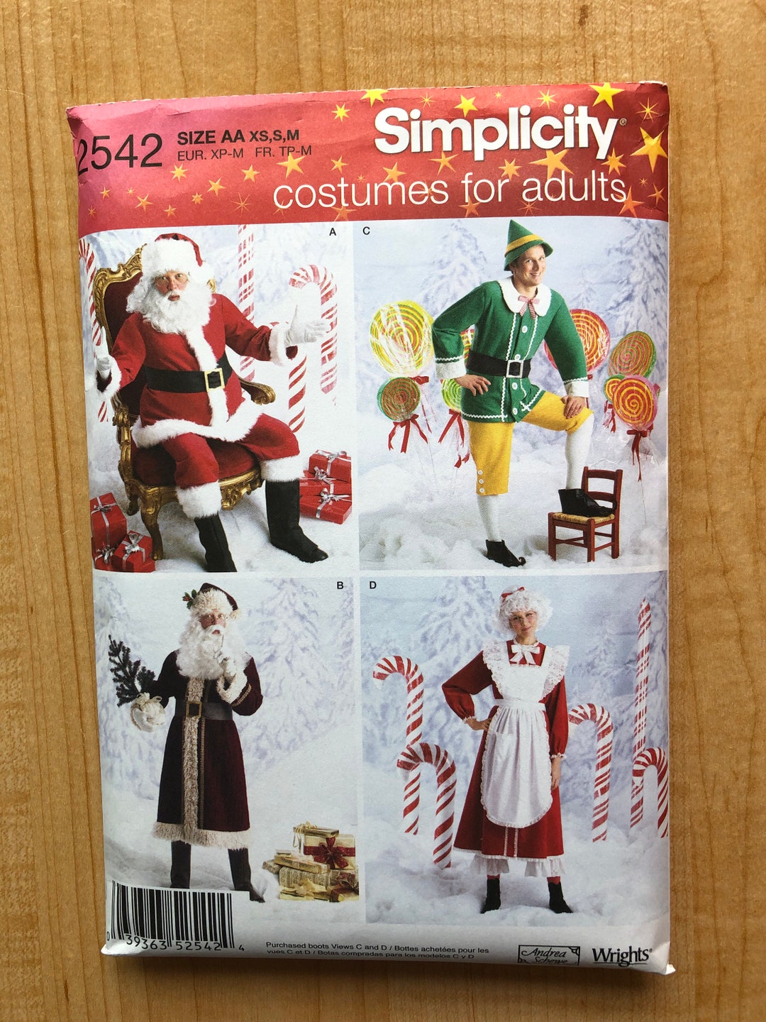 Simplicity 2542 Santa Christmas Patterns Santa Mrs. Clause Elf Sewing ...