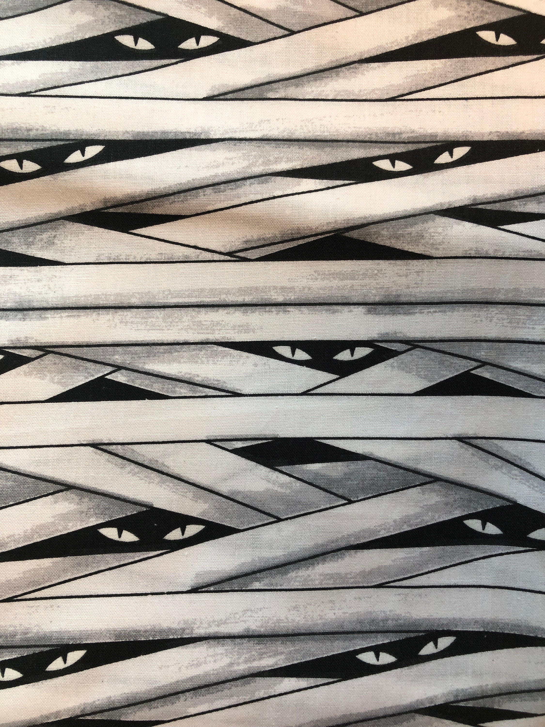 Glow in the Dark Mummy Eyes Halloween Fabric Halloween Cotton - Etsy