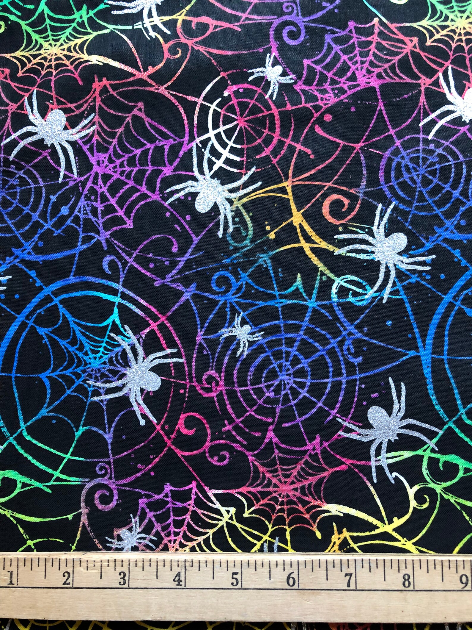 Sparkle Spider Web Fabric Fabric Traditions Halloween Woven Cotton ...