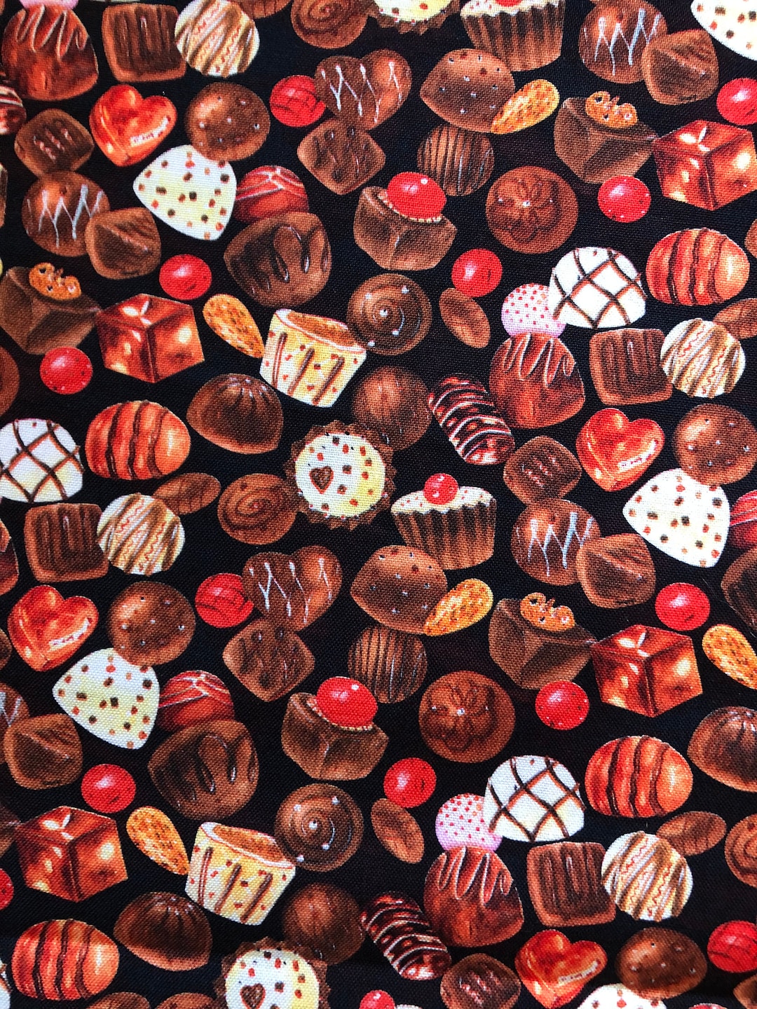 I Love Chocolate Candies Fabric - Etsy