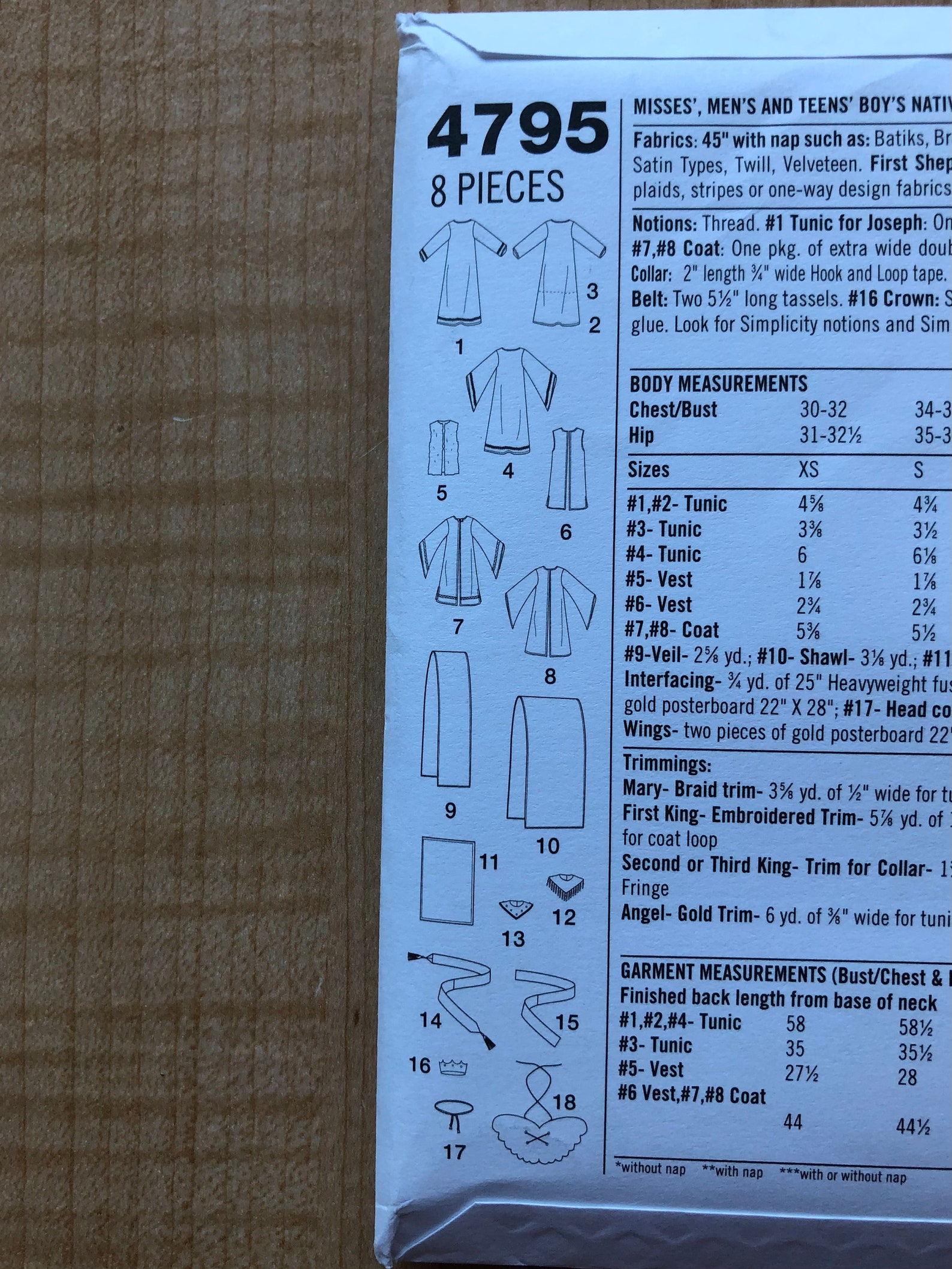 Simplicity 4795 Biblical Adult Nativity Patterns Adult Biblical ...