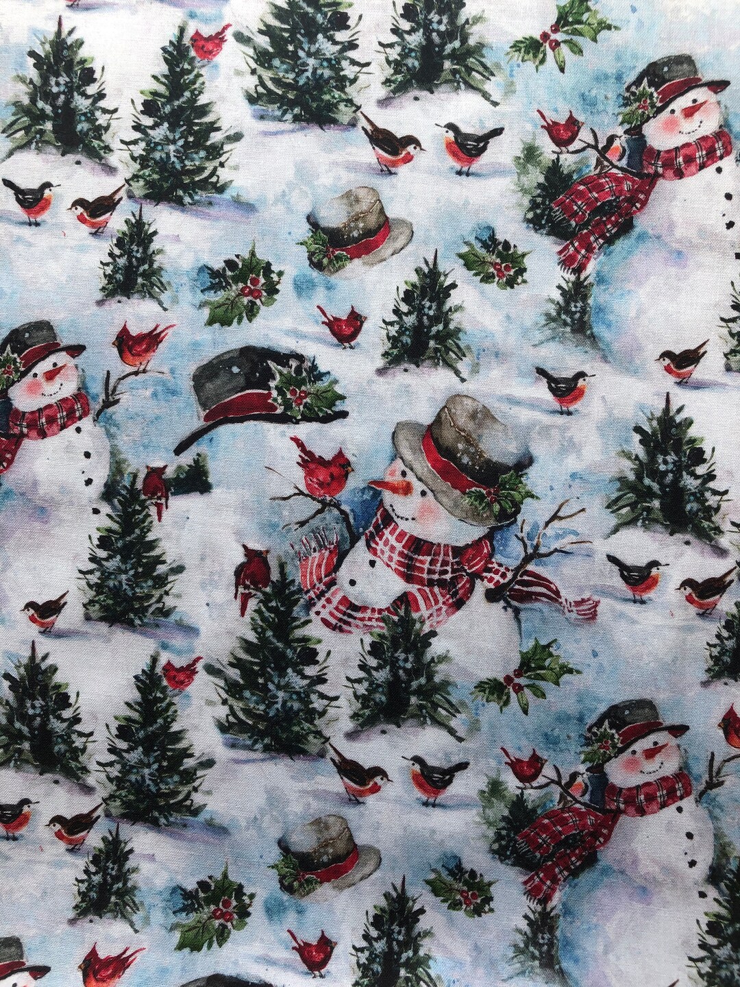 1/2 Yard Susan Winget Christmas Fabric Snowmen Fabric Holiday Fabric ...