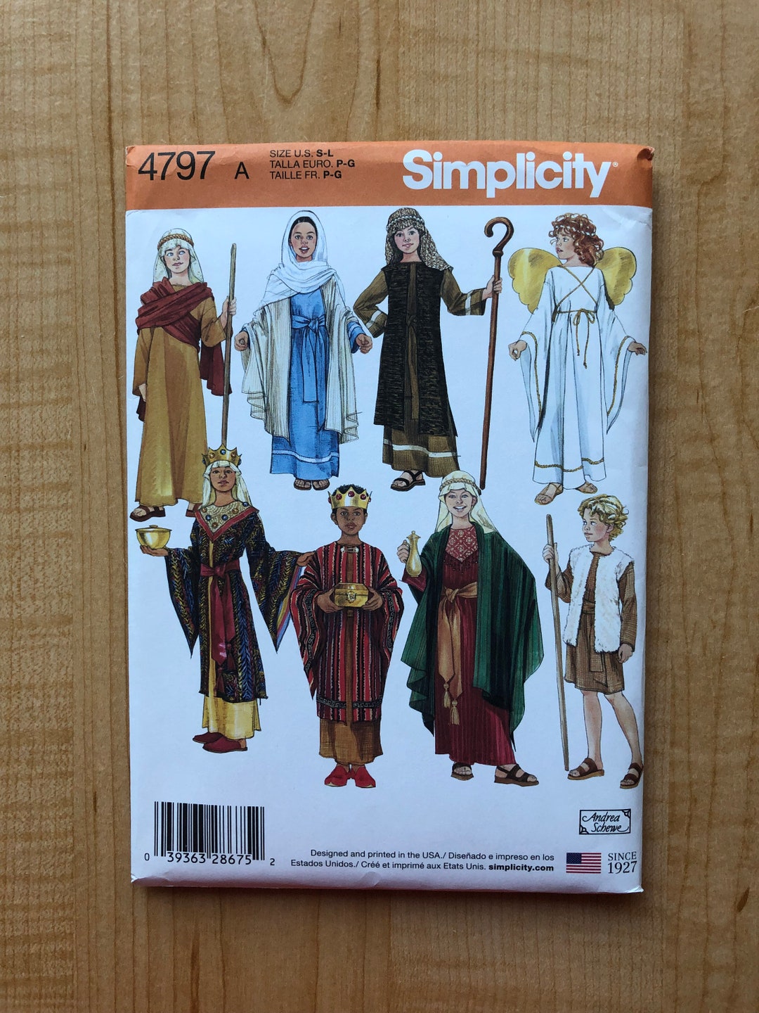 Simplicity 4797 Biblical Children's Nativity Patterns Mary Joseph Angel ...
