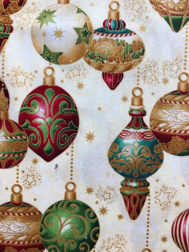 Holiday Flourish Christmas Tree Ornaments Lightweight Woven Cotton ...