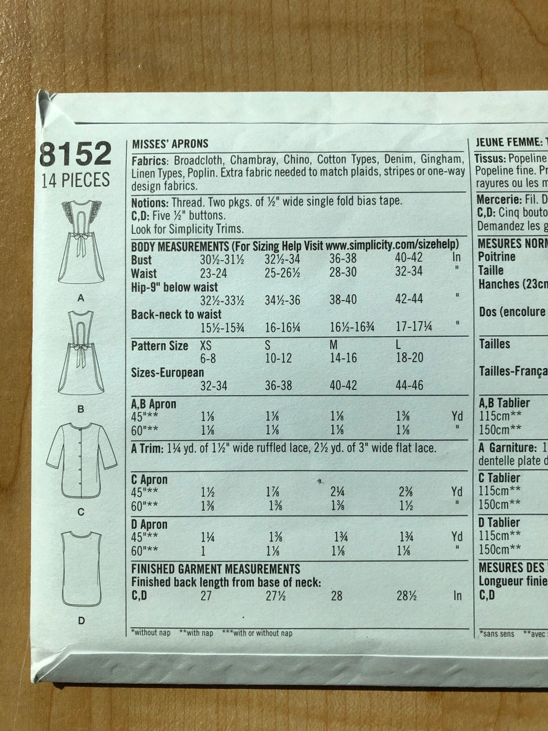 Vintage Apron Pattern 8152 Simplicity Apron 1970's Vintage - Etsy