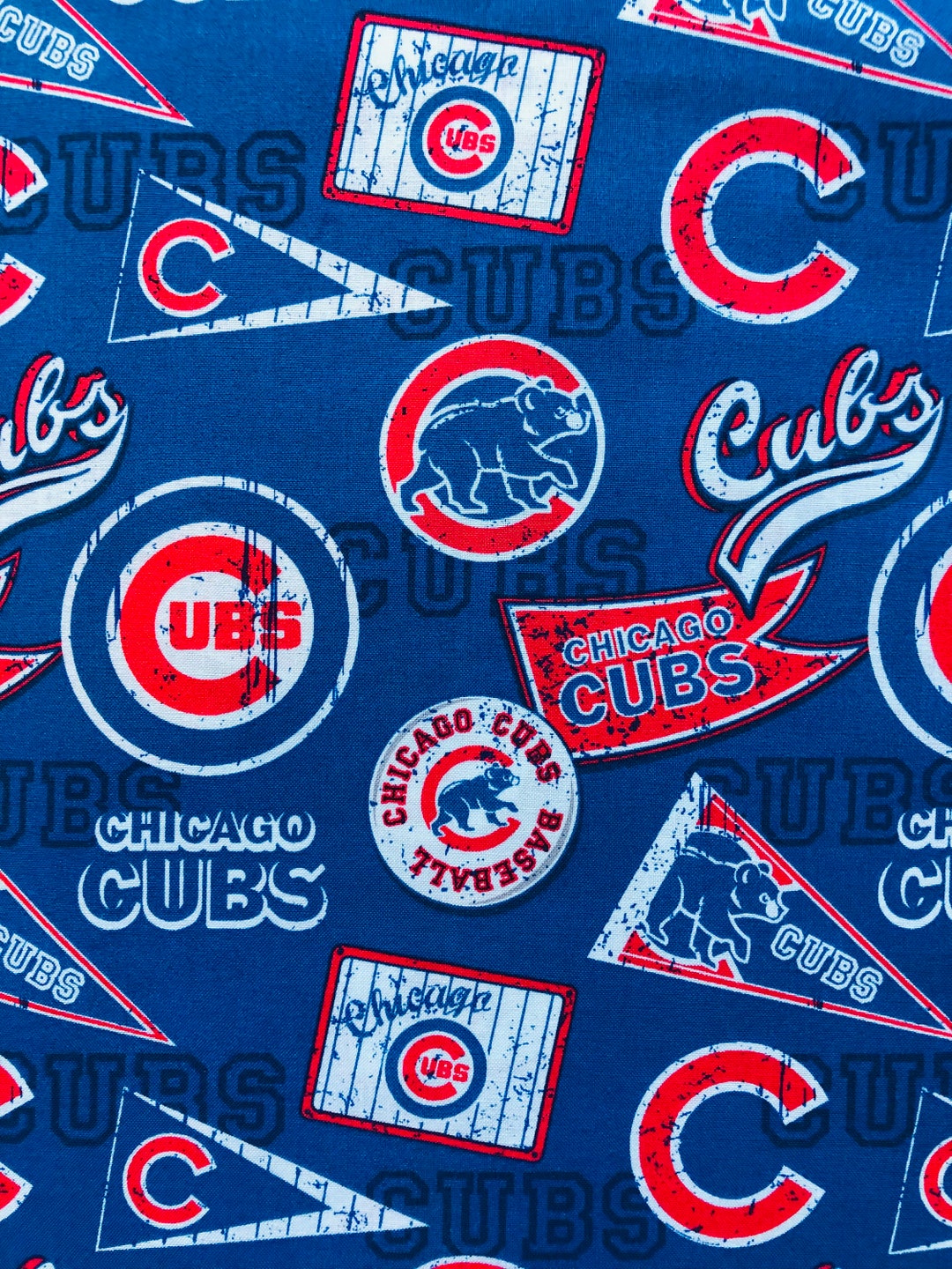 Chicago Cubs Lightweight Cotton Apparel Fabric Cubs 56 Inch Cubs Logos ...