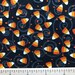 Candy Corn Fabric 2 Candy Corn on Black Woven Lightweight Cotton ...