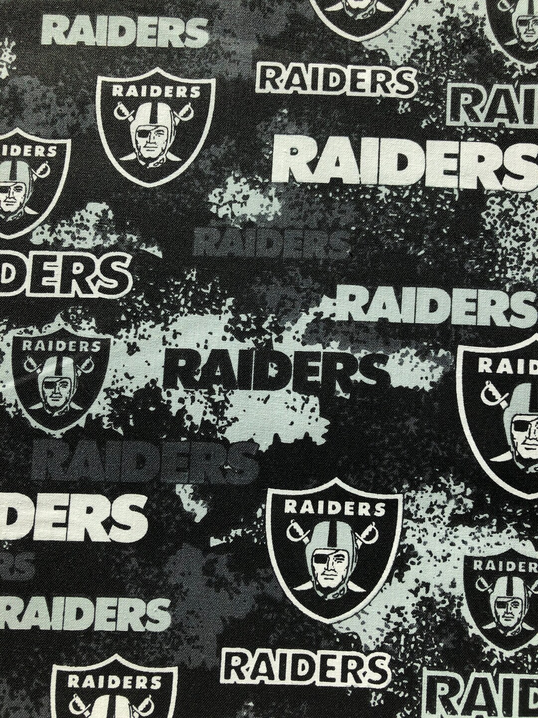 Raiders NFL Distressed Look Fabric Las Vegas Fabric Raiders Lightweight ...