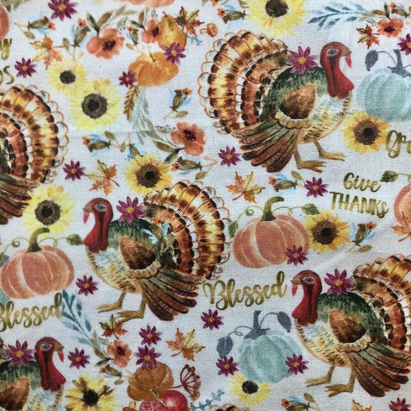 Thanksgiving Fabric - Etsy
