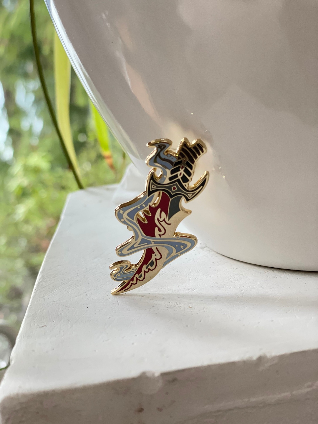 Hard Enamel Pin Flame Dagger DND Lapel Brooch - Etsy