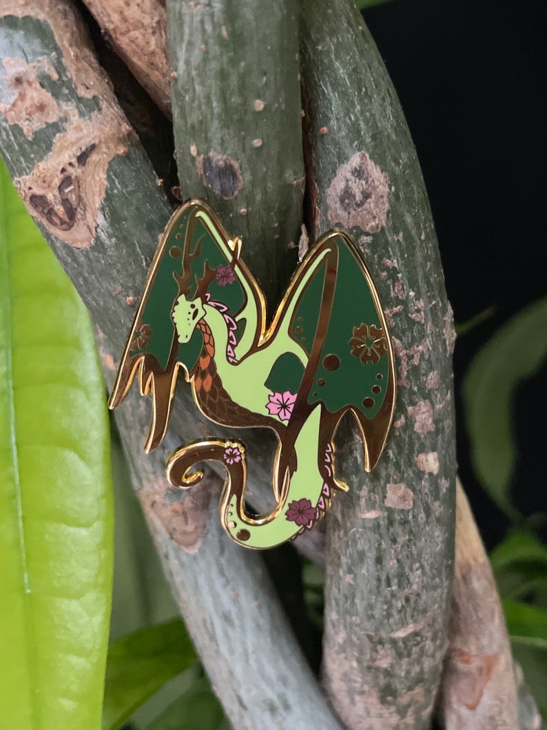 Hard Enamel Pin- Forest Dragon | Lapel | Brooch - Etsy